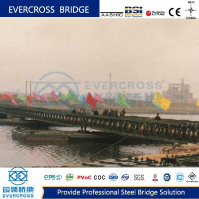 China Military Floating Pontoon Bridge System with 3.7m Vehicle Width and 10-300m Span Range for Emergency Deployment for sale