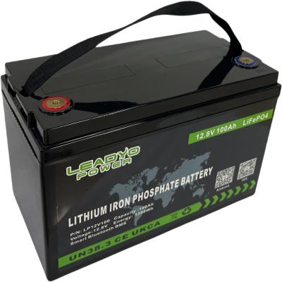 China Rechargeable BMS Lithium Ion Battery 12v 100Ah LiFePO4 Deep Cycle Batteries With Bluetooth For Marine & RV for sale
