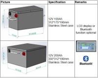 China Lithium ion Leisure Battery 12v 100Ah Steel Case Under-seat Lifepo4 Deep Cycle Batteries for an RV Motorhome Camper for sale