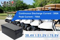 China IP67 Lithium Ferro Phosphate 48V 51.2V 105Ah Golf Cart Battery Peak Current 300A/10s Continuous Discharge Current 100A for sale