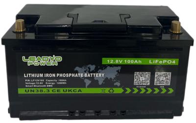 China 12V 100AH Deep Cycle Lifepo4 Battery With Blutooth / LCD Support Custom for sale