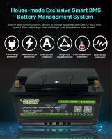 China 12V 100AH Deep Cycle Lifepo4 Battery With Blutooth / LCD Support Custom for sale
