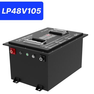China 48V 105Ah 51.2V LiFePO4 Golf Cart Battery, 250A BMS, 4000+ Cycles Lithium Battery, Max 12.8kW Power for sale