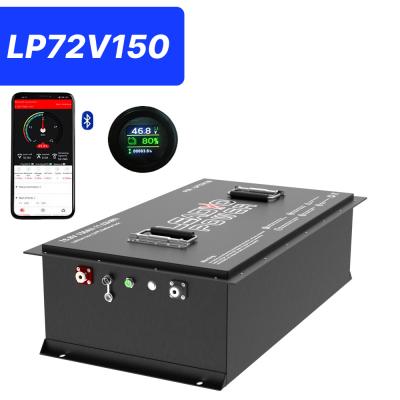 China 72V 150Ah 76.8V 250Amp Smart LiFePO4 Golf Cart Battery with LCD and Bluetooth for sale