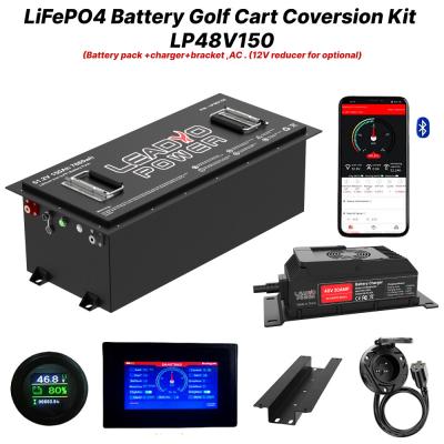China 48V 150Ah 51.2V LiFePO4 Lithium Golf Cart Battery Conversion Kit  250Amp continuou output ,520A/20S for sale
