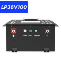 China 36V 100Ah 200Amp 36.8V Bluetooth LiFePO4 Lithium Golf Cart Battery with Round LCD ,5yrs Warranty for sale
