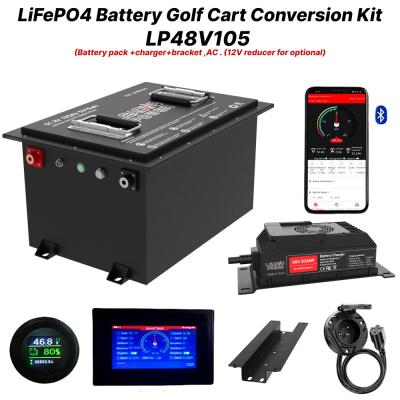 China 48V 105Ah 51.2V2 250Amp LiFePO4 Golf Cart Battery Conversion Kit ,5yrs Warranty for sale
