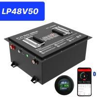 China 48V 50Ah 51.2V2 150Amp LiFePO4 Golf Cart Battery W/h LCD Display And Bluetooth for sale