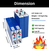 China Lithium rechargeable 4pcs 3.2V 105Ah LiFePO4 Battery Prismatic Cell for sale