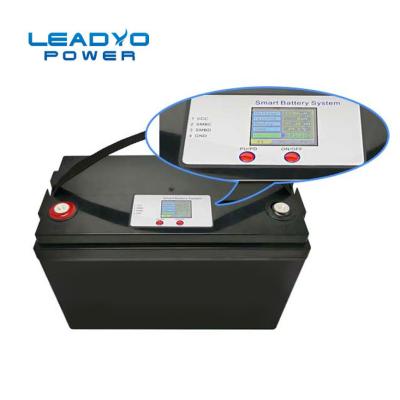 China LEADYO 12V 100ah Lithium Iron Phosphate Battery Lifepo4 Smart LCD Display for sale