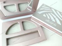 China Triangle Empty Eyeshadow Palette 3 Pans CMYK Printing With Mirror for sale