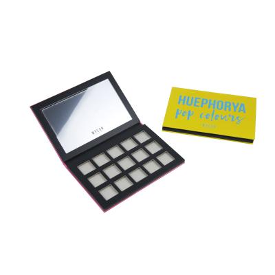 China 15 Colors Empty Eyeshadow Palette C2S Paper Cosmetics Makeup Palette With Mirror for sale