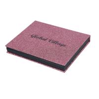 China Black Hot Stamping Eyeshadow Empty Palette Pans 12 Colors Glitter Paper for sale