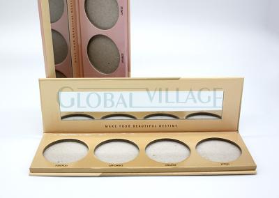 China Makeup Empty Color Palette Customized C2S Paper 4 Pans Blush And Bronzer Palette for sale