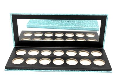 China 14 Pans Eye Shadow Case 27mm Glitter Paper Eyeshadow Palette With Mirror for sale