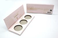 China Magnet Closure Empty Blush Palette 36mm 3 Pan Palette For Cosmetics for sale