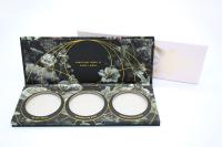 China Magnet Closure Empty Blush Palette 36mm 3 Pan Palette For Cosmetics for sale