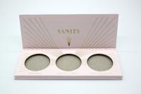 China Magnet Closure Empty Blush Palette 36mm 3 Pan Palette For Cosmetics for sale