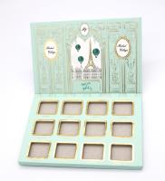 China Recycled Eyeshadow Empty Makeup Container 12 Colors with Glass Mirror for sale