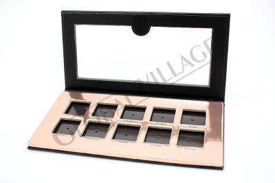 China 10 pan Empty Eye Shadow Palette CMYK PMS Pantone Printing With Magnet Sheet for sale