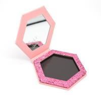 China Special Shaped Magnetic Make Up Palette Refilling Pink Hexagon Eyeshadow Palette for sale