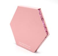 China Special Shaped Magnetic Make Up Palette Refilling Pink Hexagon Eyeshadow Palette for sale