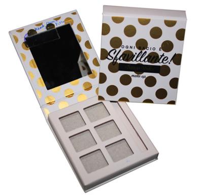 China Easy Open Empty Eyeshadow Palette Cases Metalized Golden For Makeup Lines for sale