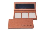 China Brown Paper Empty Blush Highlighter Contour Palette With Hot Stamping Logo for sale