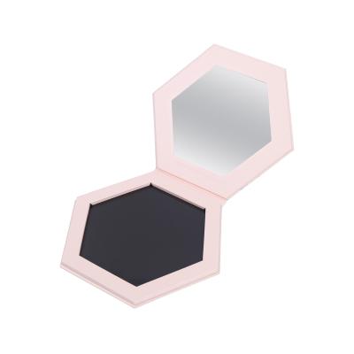 China Hexagon Empty Magnetic Palette Pink Cosmetic Palette Packaging for sale