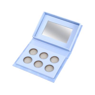 China CMYK Printing Large Empty Eyeshadow Palette / 6 Pan Eyeshadow Palette With Mirror for sale
