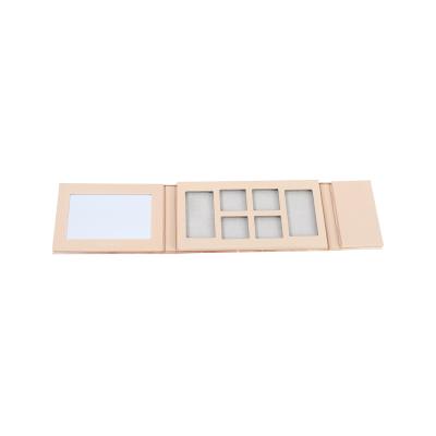China Empty Eco Friendly Baked Eyeshadow Palette 6 Colors PMS Color With Glass Mirror for sale