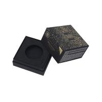 China Black Card Cosmetic Paper Box Recycled With Gold Hot Stamping for sale