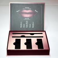 China C1S C2S Corrugated Cosmetic Paper Box / Make Up Kit Box With 3 Lipgloss 2 Eyeliners for sale