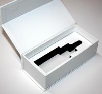 China 150mm Length C2S Cosmetic Paper Box / Skin Care Gift Box With Black EVA Foam for sale