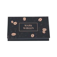 China Black Cardboard Eyeshadow Packaging Embossed Logo Baked Eyeshade Palette for sale