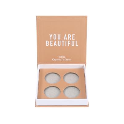 China 4 Position Square Baked Eyeshadow Palette C2S Paper Without Mirror for sale