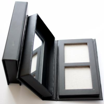 China 36mm Baked Eyeshadow Palette 2 Pans Matte Black FSC Certificated for sale