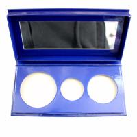 China 3 Pans Empty Baked Eyeshadow Palette Custom Packaging Pantone Color Printing for sale