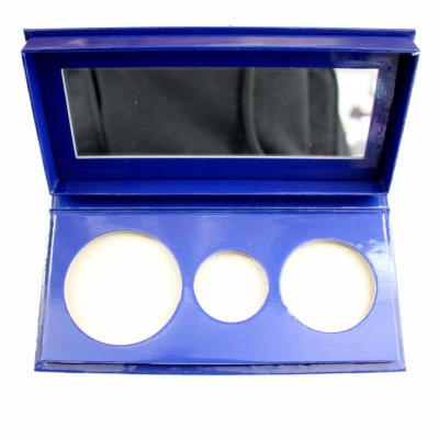 China 3 Pans Empty Baked Eyeshadow Palette Custom Packaging Pantone Color Printing for sale