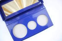 China 3 Pans Empty Baked Eyeshadow Palette Custom Packaging Pantone Color Printing for sale