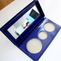 China 3 Pans Empty Baked Eyeshadow Palette Custom Packaging Pantone Color Printing for sale