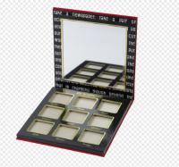 China Red Fabric Highlight Contour Palette 9 Pans Custom Makeup Palette Packaging for sale