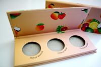 China Matte Lamination Empty Blush Palette DIAM 30MM 3 Pans Position for sale