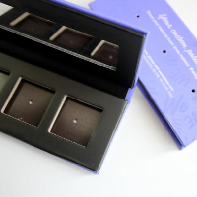 China 3 Pans Makeup Empty Magnetic Palette UV Finished With Holes for sale