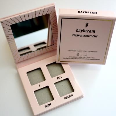 China 4 Pan 27mm Blank Makeup Palette For Blush C2S Paper Greyboard Hot Foil Stamping for sale