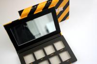 China Yellow Stripe 8 Pan Empty Eyeshadow Palette Embossed With Shiny UV for sale