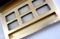 China Matte Gold Empty Eyeshadow Palette Metalized Paper Customized With Brush for sale