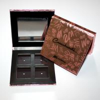 China Refillable Paper Empty Magnetic Palette Metalized Rose Gold 4 Pan Eyeshadow Palette for sale
