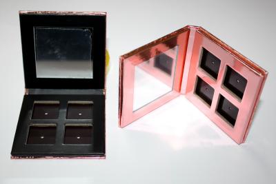 China Refillable Paper Custom Empty Eyeshadow Palette Magnetic Closure 4 Pan  Rose Gold for sale