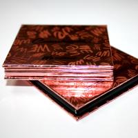 China Refillable Paper Empty Magnetic Palette Metalized Rose Gold 4 Pan Eyeshadow Palette for sale